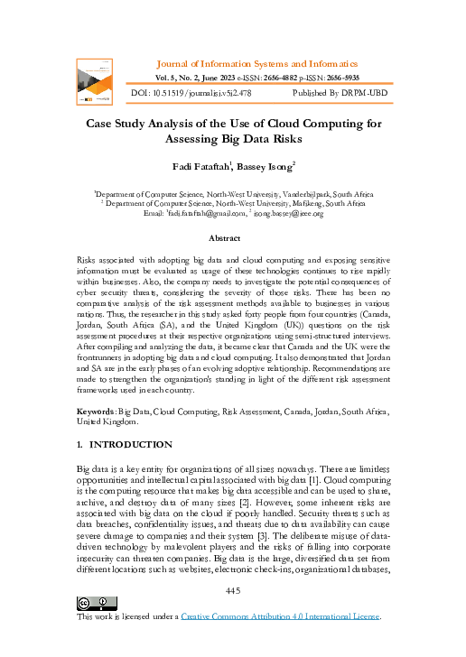 (PDF) Case Study Analysis of the Use of Cloud Computing for Assessing ...
