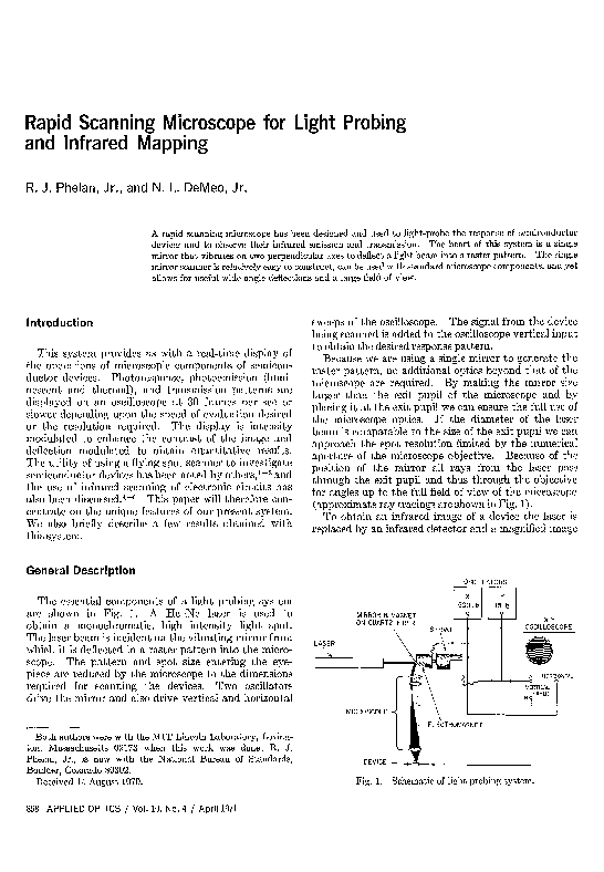 (PDF) Rapid Scanning Microscope for Light Probing and Infrared Mapping