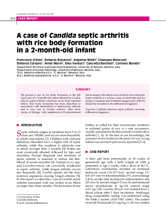 (PDF) A case of Candida septic arthritis with rice body formation in a ...
