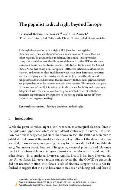 (PDF) The populist radical right beyond Europe