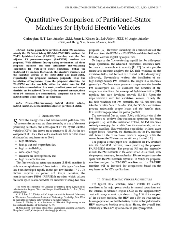 (PDF) Quantitative comparison of partitioned-stator machines for hybrid ...