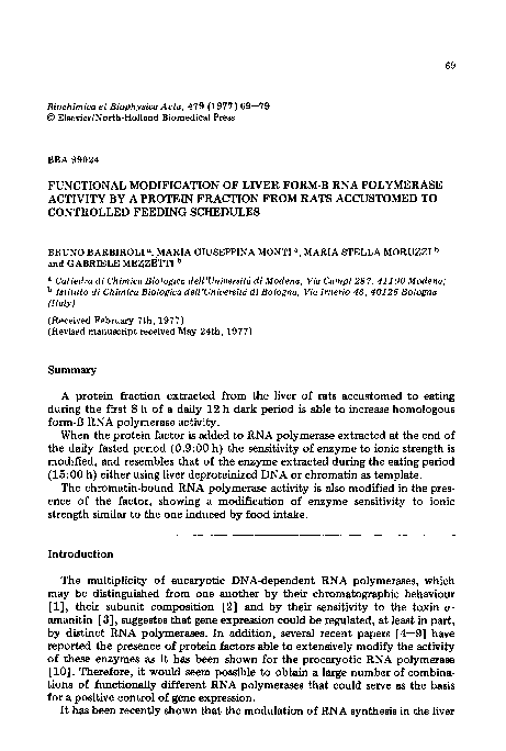 (PDF) Functional modification of liver form-B RNA polymerase activity ...