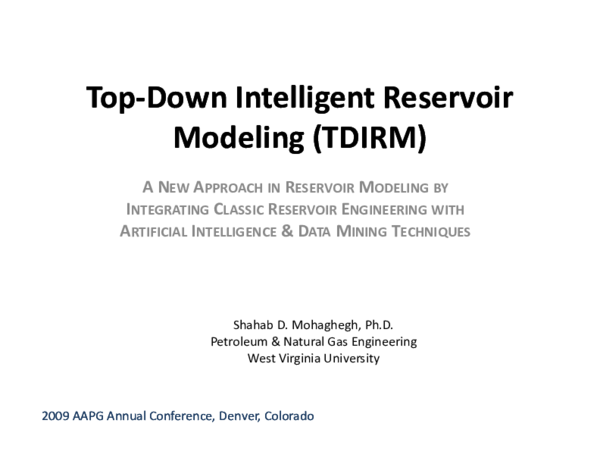 (PDF) Top-Down Intelligent Reservoir Modeling (TDIRM)