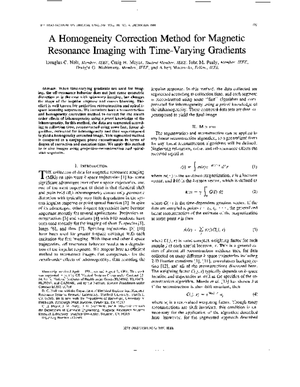 (PDF) A homogeneity correction method for magnetic resonance imaging ...