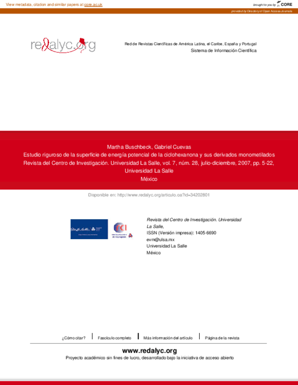 (PDF) Estudio riguroso de la superficie de energía potencial de la ...