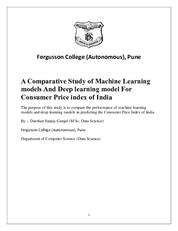 (PDF) A Comparative Study of Machine Learning models And Deep learning ...