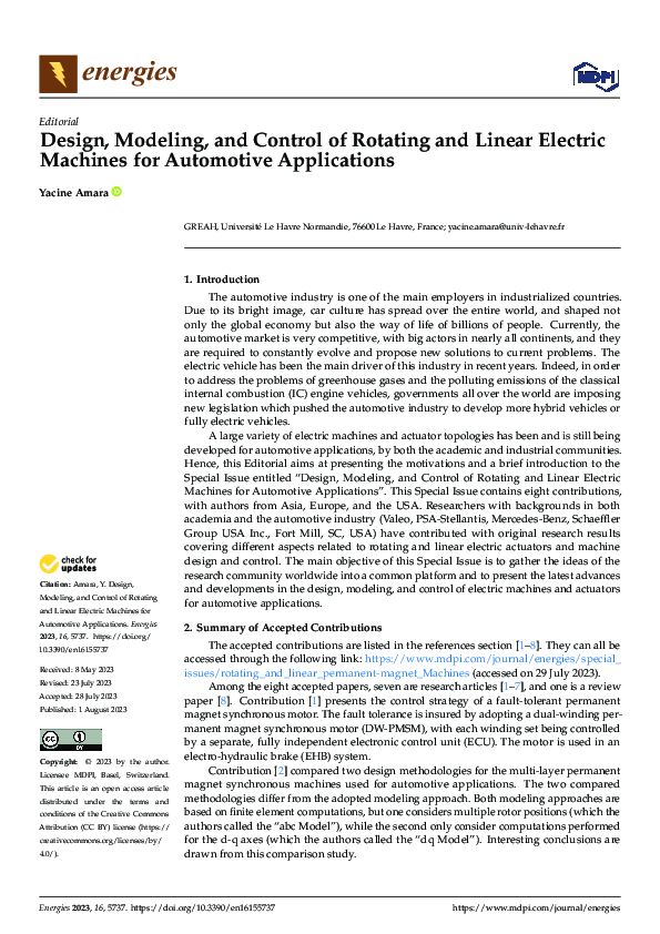 (PDF) Design, Modeling, and Control of Rotating and Linear Electric ...