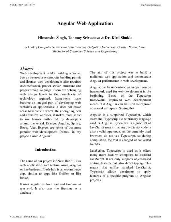 (PDF) Angular Web Application