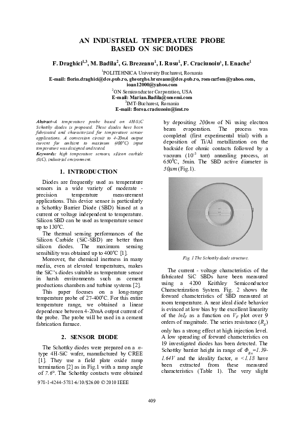 (PDF) SiC Diode-Based Industrial Temperature Probe