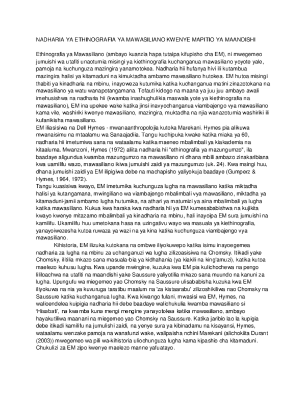 (PDF) NADHARIA YA ETHINOGRAFIA YA MAWASILIANO