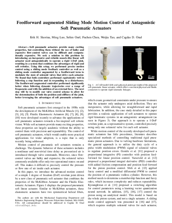 (PDF) Feedforward augmented sliding mode motion control of antagonistic soft pneumatic actuators