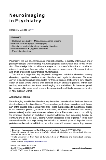 (PDF) Neuroimaging in Psychiatry