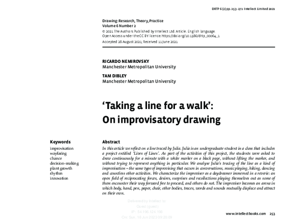 (PDF) ‘Taking a line for a walk’: On improvisatory drawing