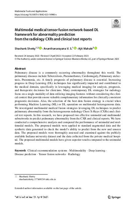 (PDF) Multimodal medical tensor fusion network-based DL framework for abnormality prediction ...