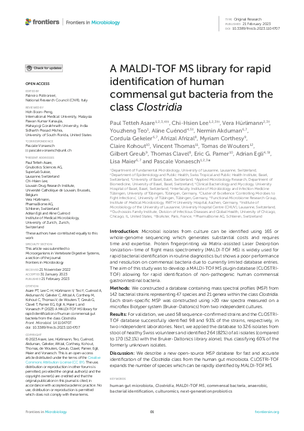 (PDF) A MALDI-TOF MS library for rapid identification of human ...