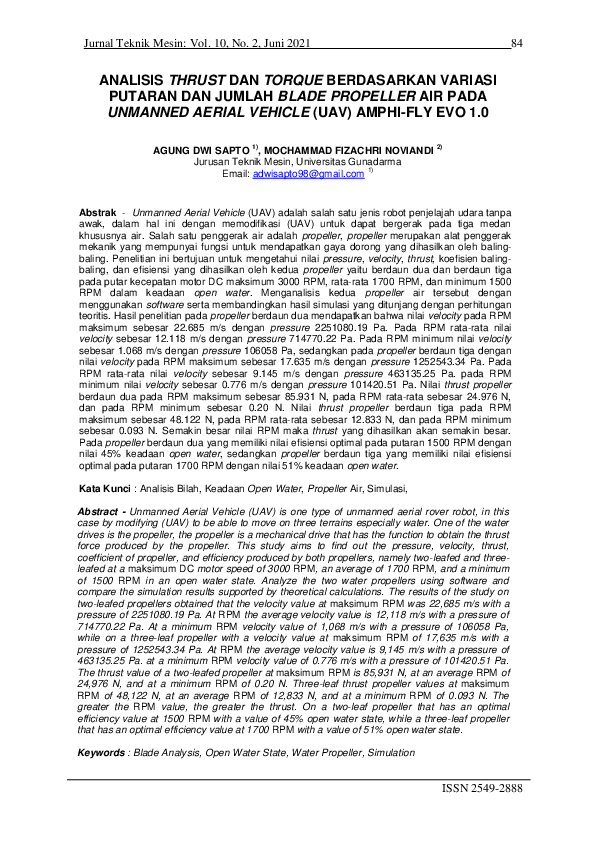 (PDF) Analisis Propeller Air Pada Unmanned Aerial Vehicle (Uav) Amphi ...