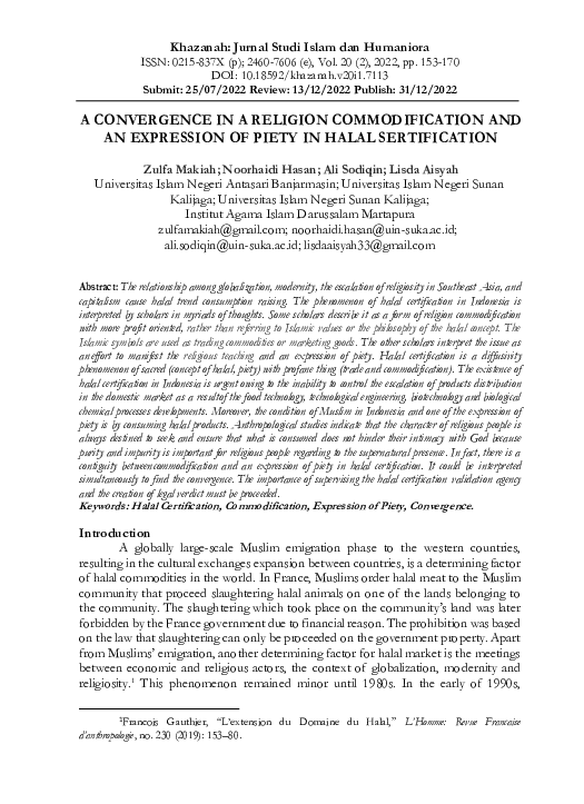 (PDF) A Convergence in a Religion Commodification and an Expression of ...