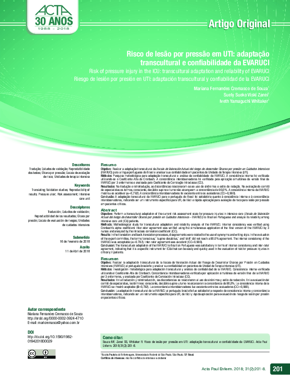 (PDF) Risco de lesão por pressão em UTI: adaptação transcultural e ...