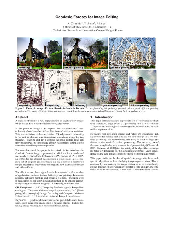 (PDF) Geodesic Forests for Image Editing