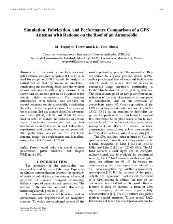 (PDF) Simulation, Fabrication, and Performance Comparison of a GPS ...