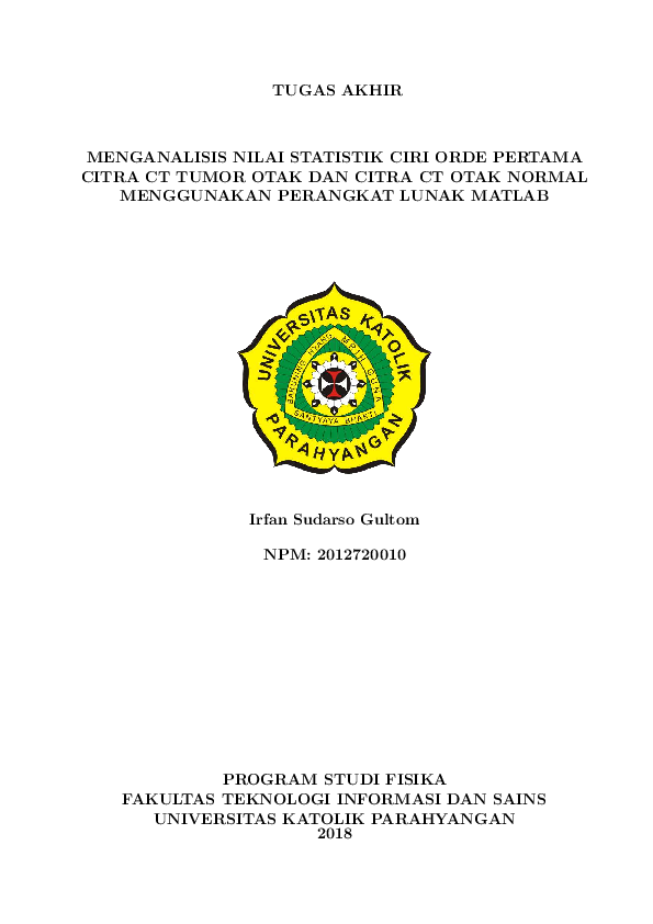 (PDF) Menganalisis nilai statistik ciri orde pertama citra CT tumor ...