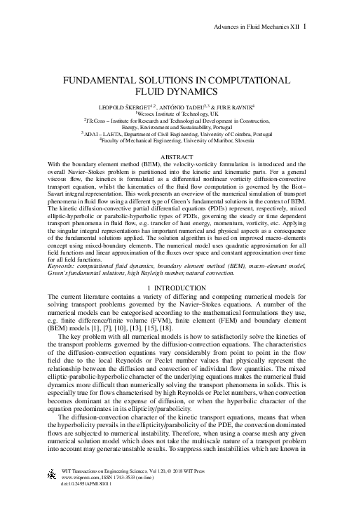(PDF) Fundamental Algorithms in Computational Fluid Dynamics