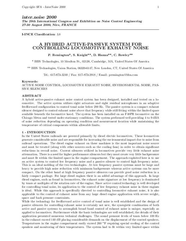 (PDF) A hybrid active–passive system for controlling locomotive exhaust ...