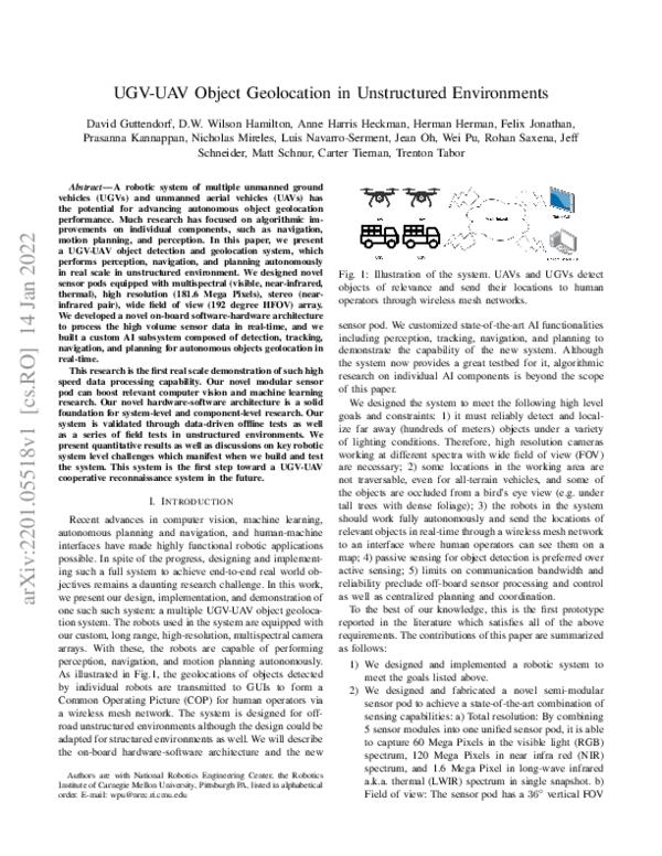 (PDF) UGV-UAV Object Geolocation in Unstructured Environments