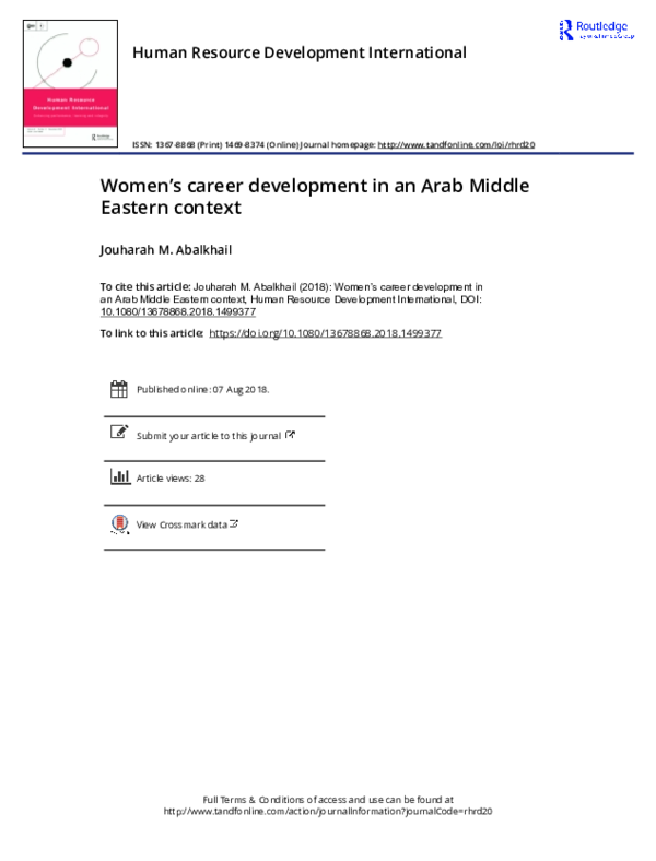 (PDF) Women’s career development in an Arab Middle Eastern context