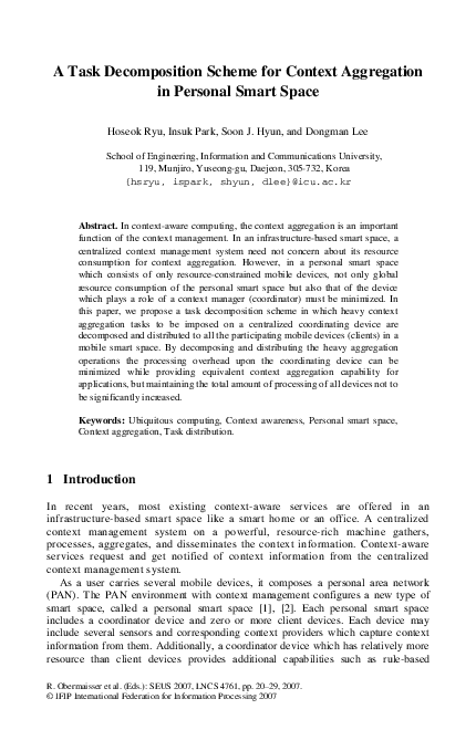 Pdf A Task Decomposition Scheme For Context Aggregation In Personal