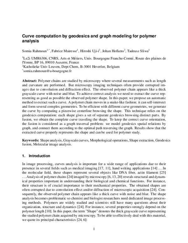 (PDF) Curve computation by geodesics and graph modelling for polymer ...