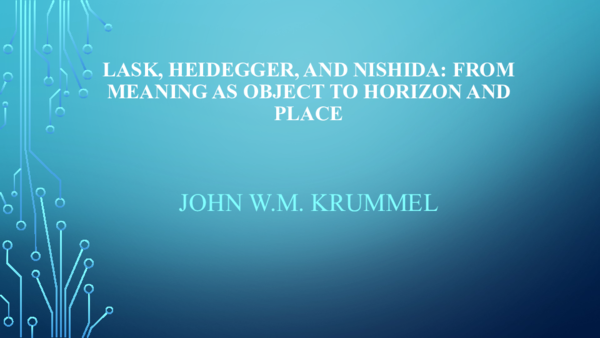 (PPT) Lask, Heidegger, and Nishida: From Meaning as Object to Horizon ...