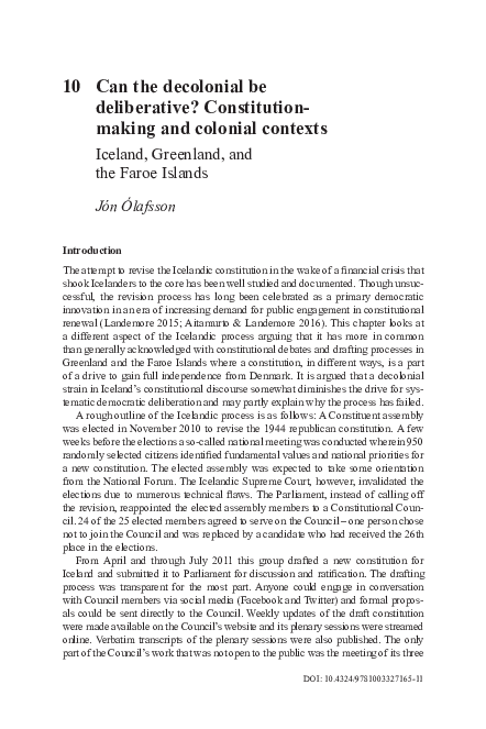 (PDF) Can the decolonial be deliberative? Constitution-making and ...