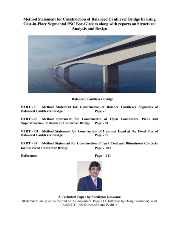 (PDF) Structural Design Construction Methodology Balanced Cantilever Bridge