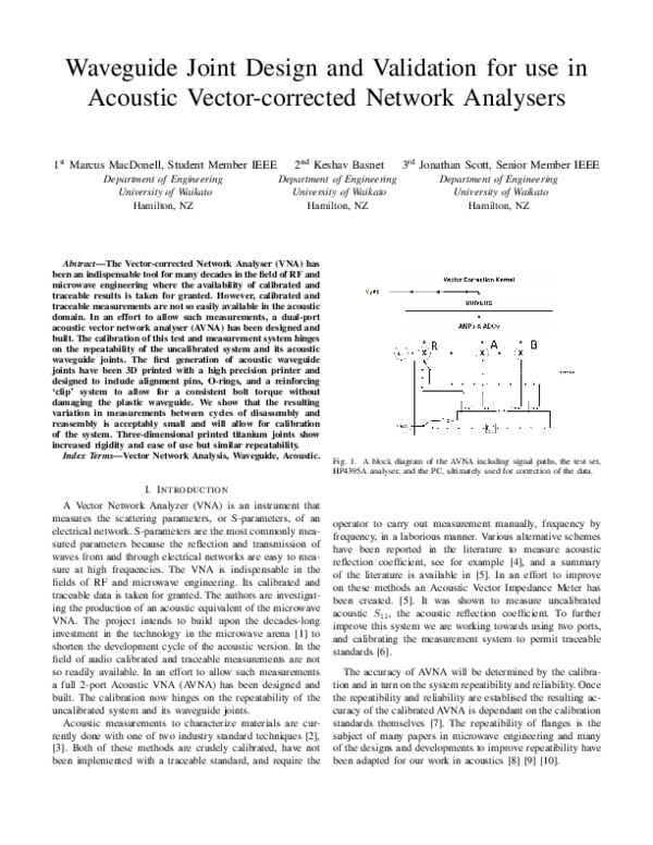 (PDF) Waveguide Joint Design and Validation for use in Acoustic Vector-corrected Network Analysers