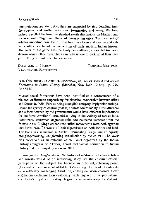 (PDF) Tribes, Forest and Social Formation in Indian History