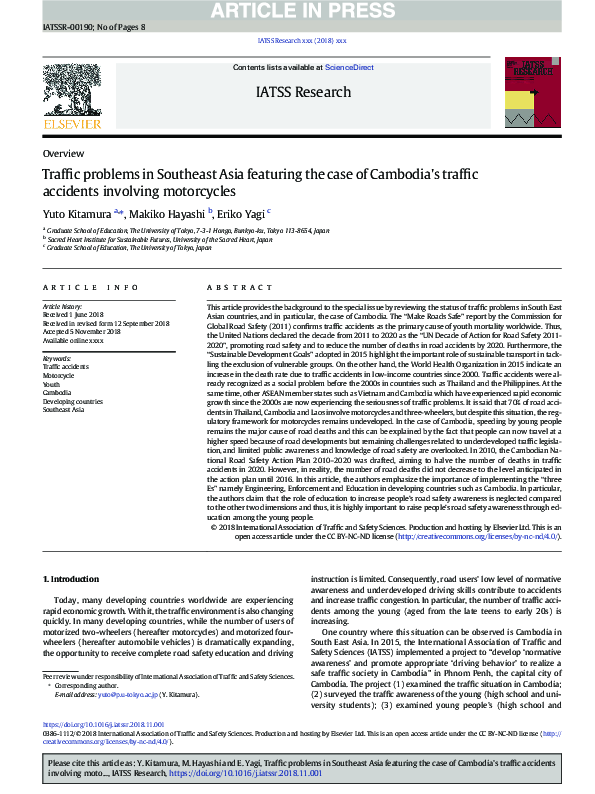 (PDF) Traffic problems in Southeast Asia featuring the case of Cambodia ...
