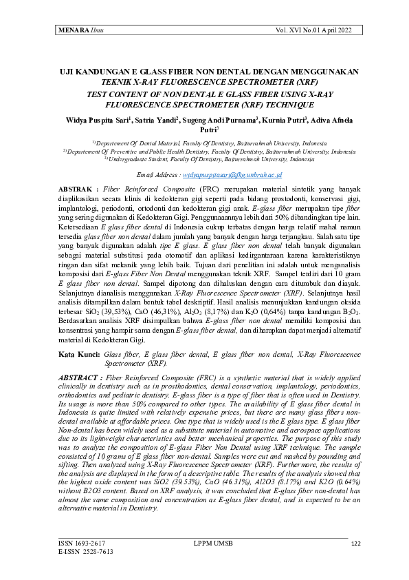 (PDF) Uji Kandungan e Glass Fiber Non Dental Dengan Menggunakan Teknik ...