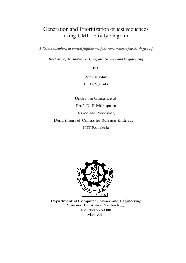 Pdf Generation And Prioritization Of Test Sequences Using Uml