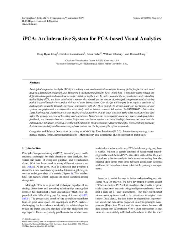 (PDF) iPCA: An Interactive System for PCA-based Visual Analytics