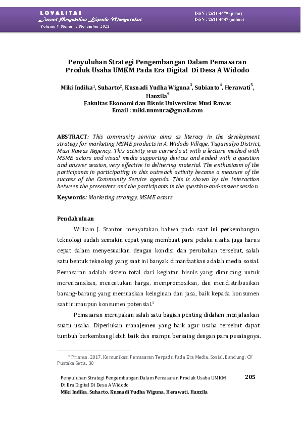 (PDF) Penyuluhan Strategi Pengembangan Dalam Pemasaran Produk Usaha ...