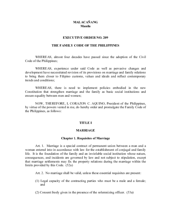 (PDF) The Family Code of the Philippines