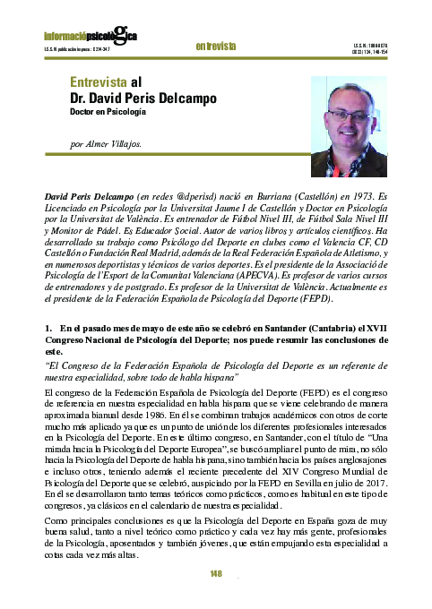 (PDF) Entrevista al Dr. David Peris Delcampo