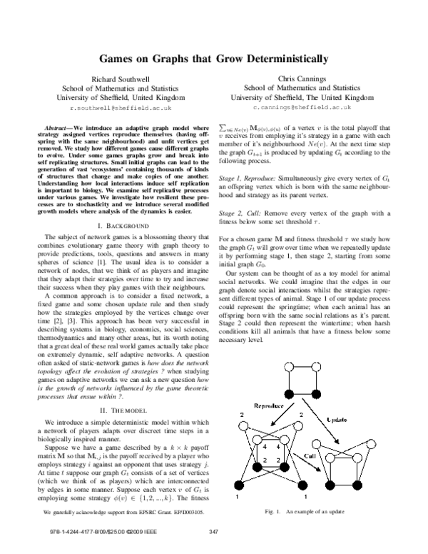 (PDF) Games on graphs that grow deterministically