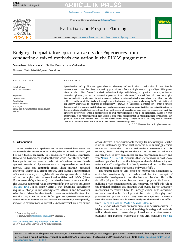 (PDF) Bridging the qualitative–quantitative divide: Experiences from ...