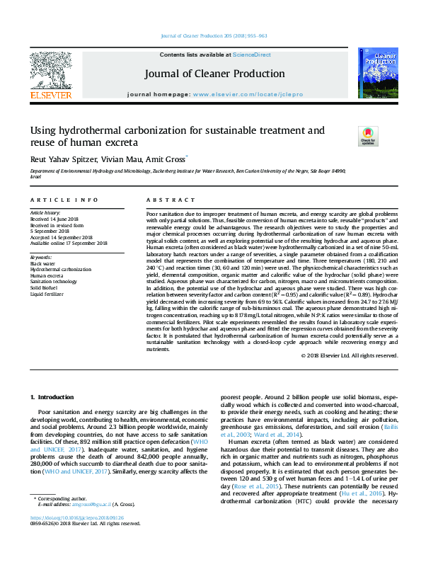 (PDF) Using hydrothermal carbonization for sustainable treatment and ...