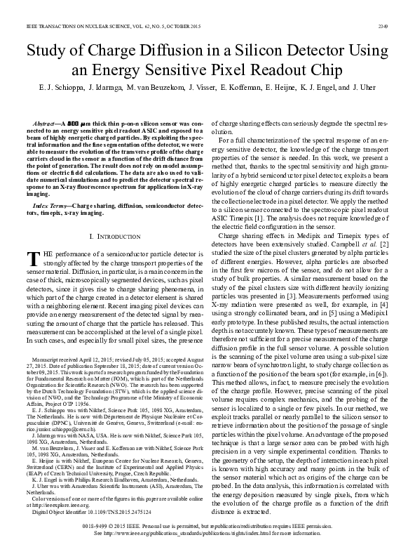 (PDF) Study of Charge Diffusion in a Silicon Detector Using an Energy ...