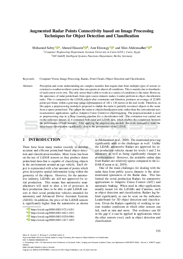 (PDF) Augmented Radar Points Connectivity based on Image Processing ...