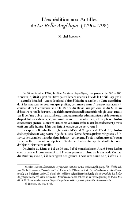 (PDF) L'expédition aux Antilles de La Belle Angélique (1796-1798)