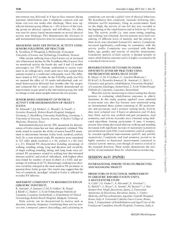 (PDF) Sensor-Based Assessment of Physical Activity for Discrimination of Frailty Status